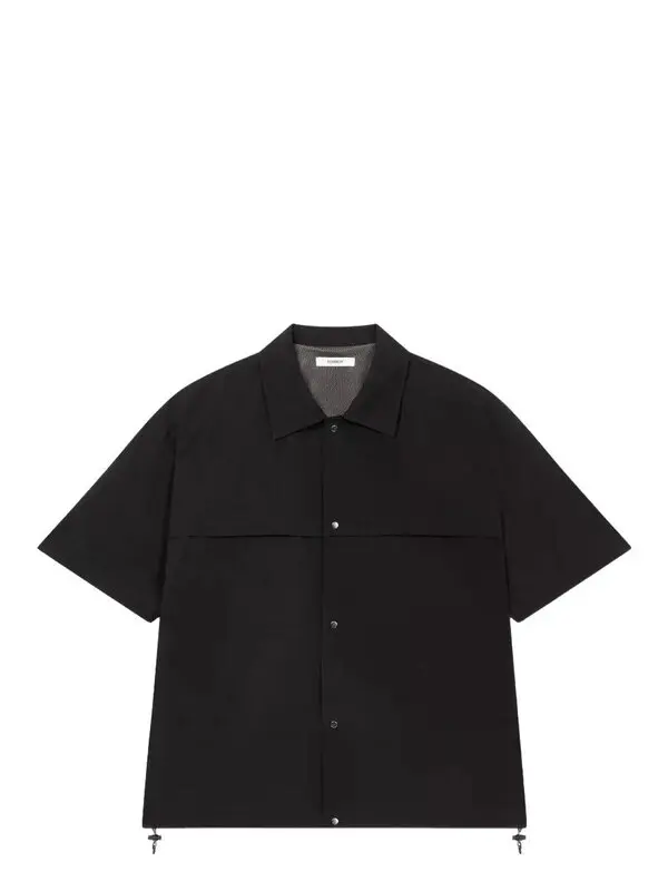 STUDIO TOMBOY Drawstring-hem Short-sleeve Shirt - Black