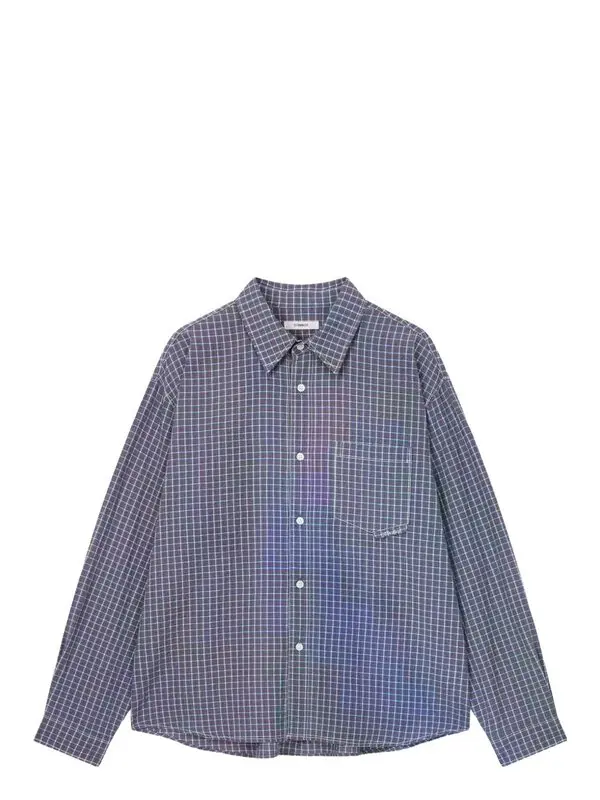 STUDIO TOMBOY Checkered Chest-pocket Shirt - Blue