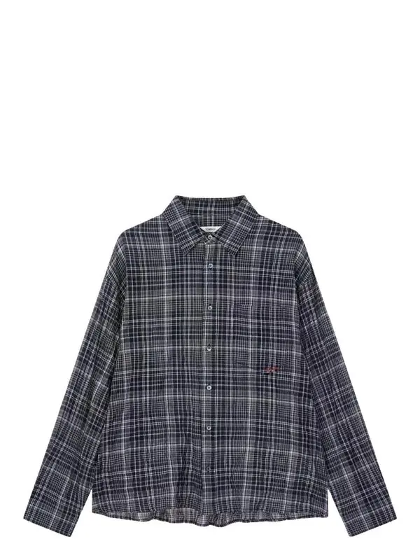 STUDIO TOMBOY Check-pattern Pocket-detail Shirt - Blue