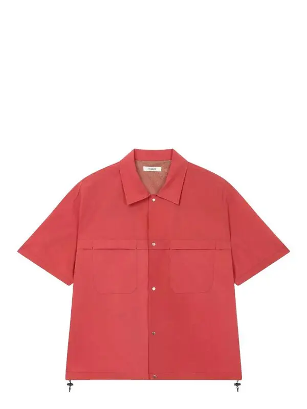 STUDIO TOMBOY Short-sleeve Drawstring-hem Shirt - Red
