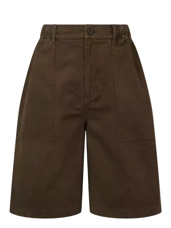 STUDIO TOMBOY Herringbone-texture Shorts - Brown