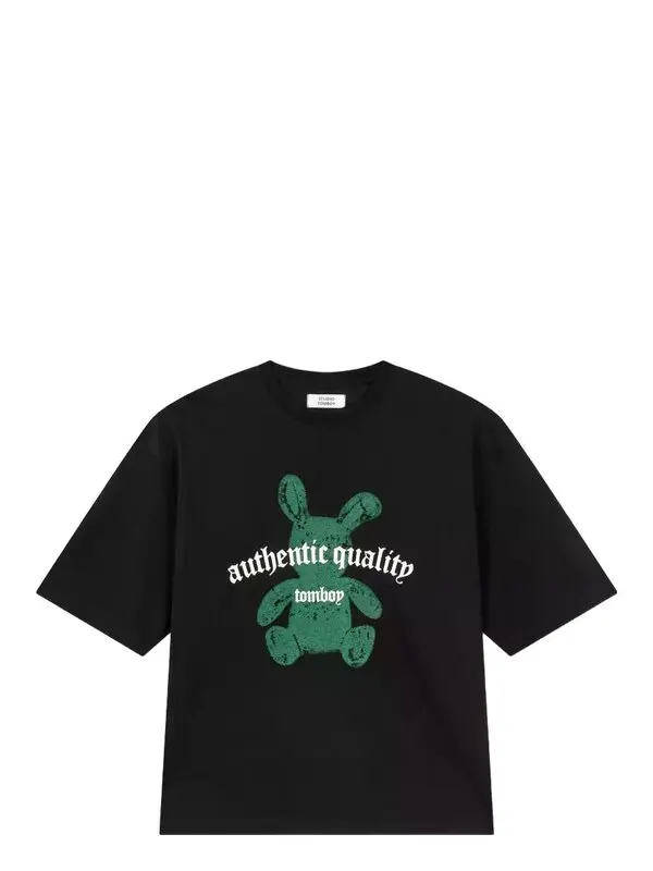 STUDIO TOMBOY Bear-print T-shirt - Black