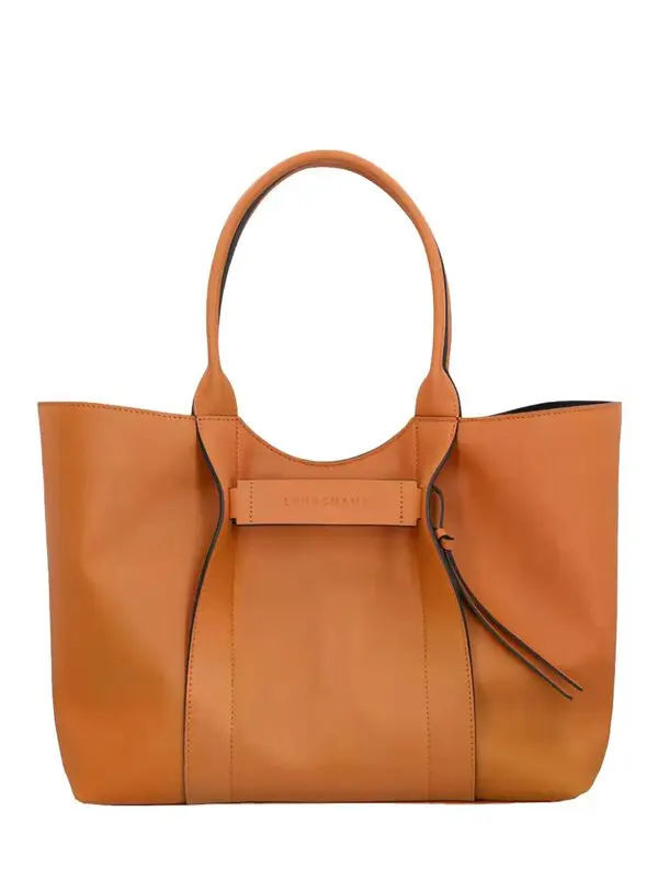 Longchamp Large Leather Tote Bag - Neutrals