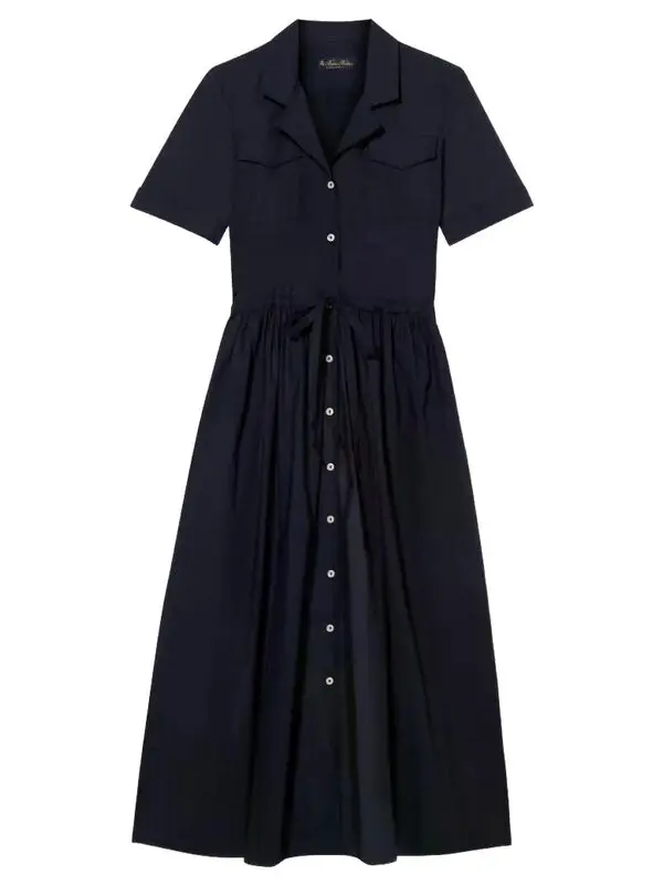 Brooks Brothers Belted Midi Shirt Dress - Blue