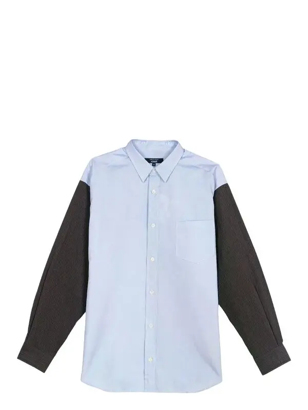 Comme Des Garçons Contrast-sleeve Panelled Shirt - Blue