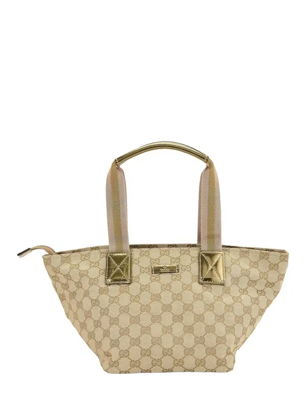 Gucci Original Gg Canvas Soft Zip Tote - Gold