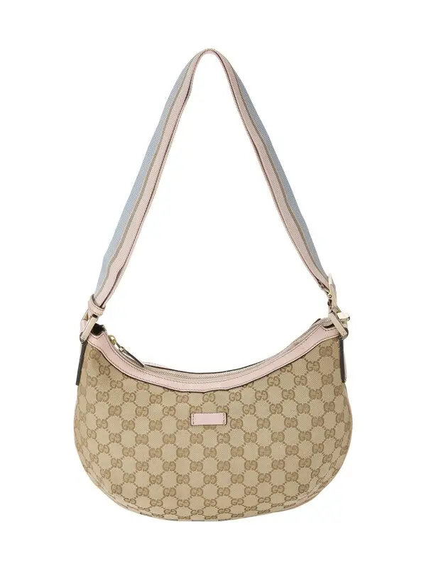 Gucci Original Gg Canvas Web Round Messenger Bag - Pink
