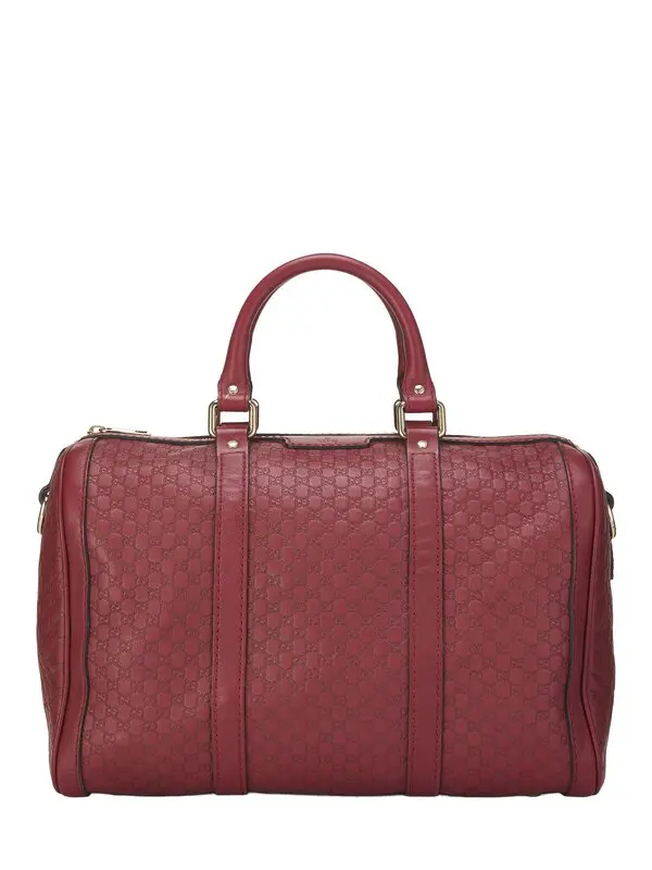 Gucci Microssima Leather Joy Boston Handbag - Red
