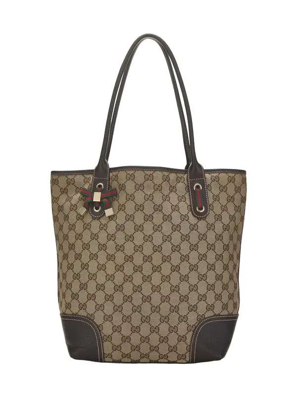Gucci Original Gg Canvas Princy Vertical Tote - Brown