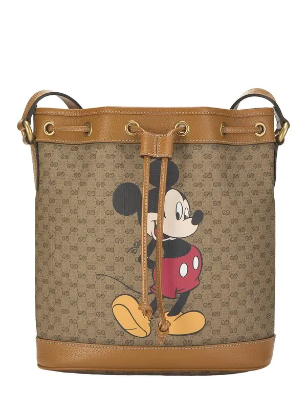 Gucci Disney X Gg Supreme Canvas Bucket Bag - Brown