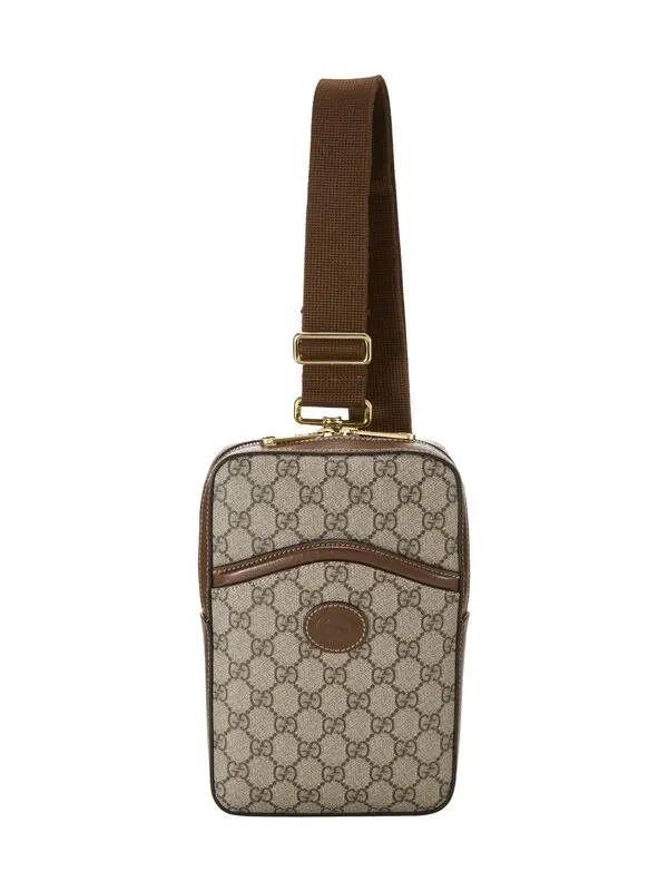 Gucci Gg Supreme Sling Crossbody - Brown