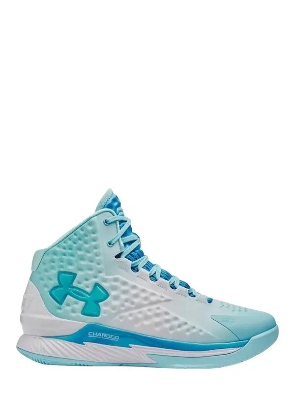 Under Armour Curry 1 Print Athletic Sneakers - Capri/sky Blue