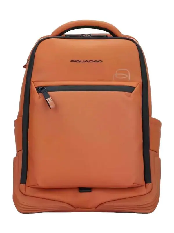 PIQUADRO Logo-print Zip-pocket Backpack - Orange