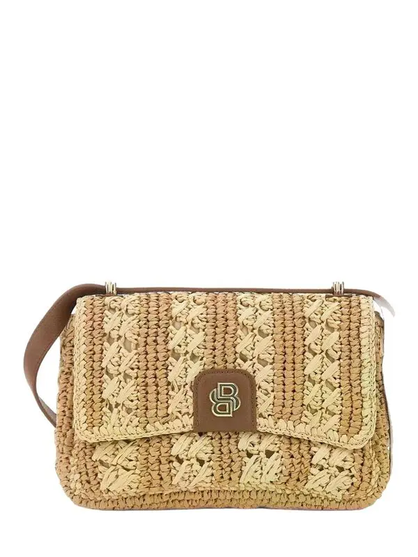 BOSS Double B Straw Shoulder Bag - Neutrals