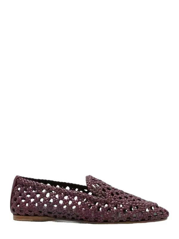 FORTE_FORTE Woven Sheepskin Flat Pumps - Purple