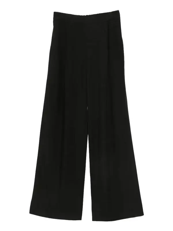 Dixie Pleated Wide-leg Trousers - Black