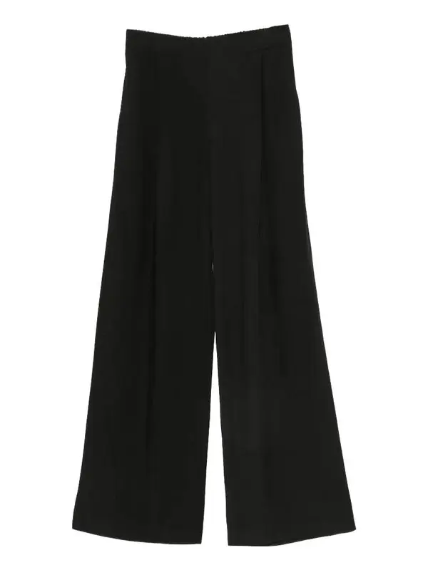 Dixie Pleated Wide-leg Trousers - Black