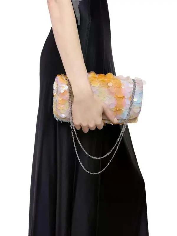 Rabanne Embroidered-sequin Shoulder Bag - Orange