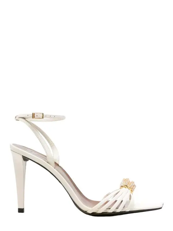 GIUSEPPE ZANOTTI Sunset Crystal-embellished Lambskin Sandals - Neutrals