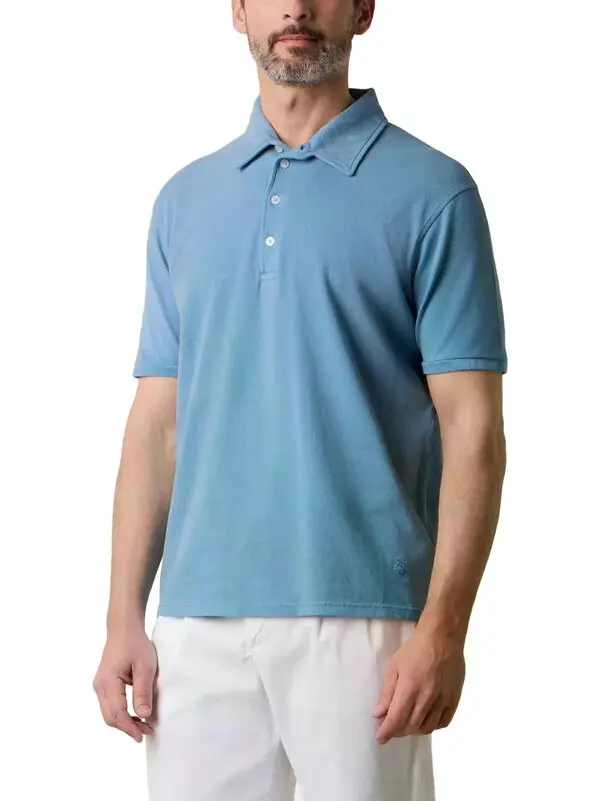 Brooks Brothers Washed Cotton-pique Polo Shirt - Blue