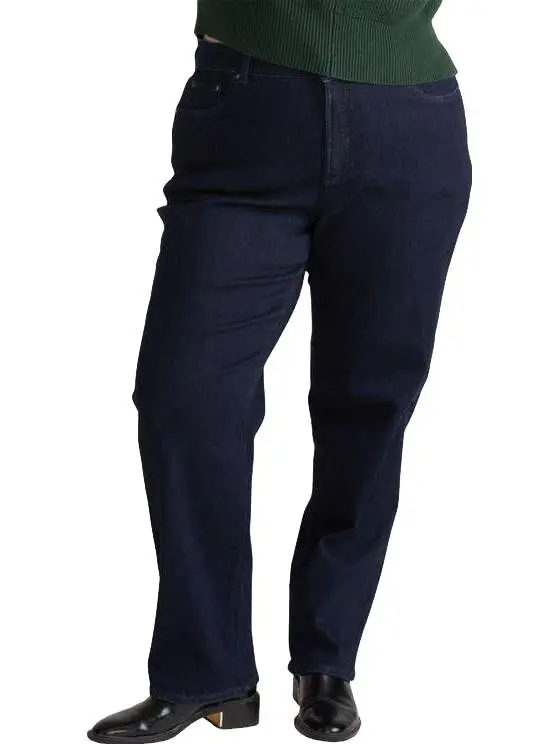 Universal Standard Donna High-waist Straight-leg Jeans - Dark Indigo Blue