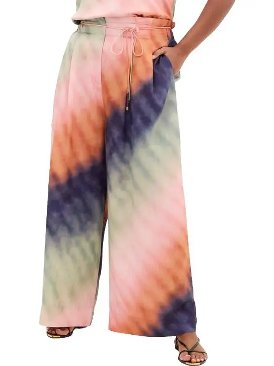 City Chic Sunset Ombré Wide Leg Pants - Sunset Ombre