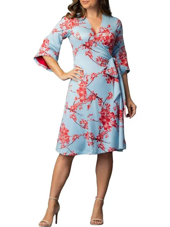 KIYONNA Gemini Wrap Dress - Cherry Blossom Print