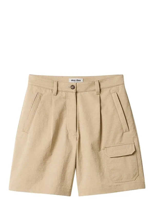 Miu Miu Chino Bermuda Shorts - Neutral