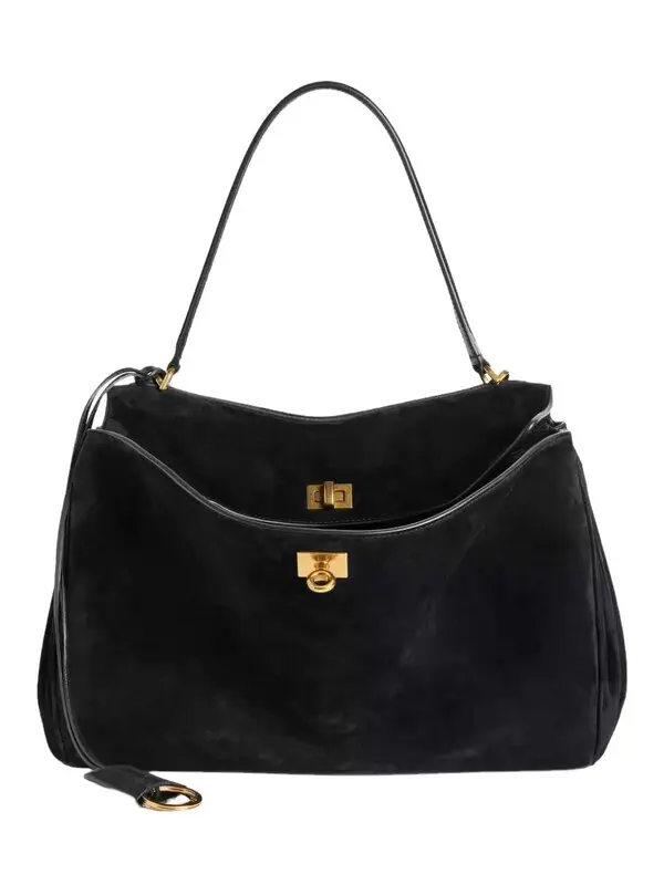 Balenciaga Rodeo Suede Handbag - Black