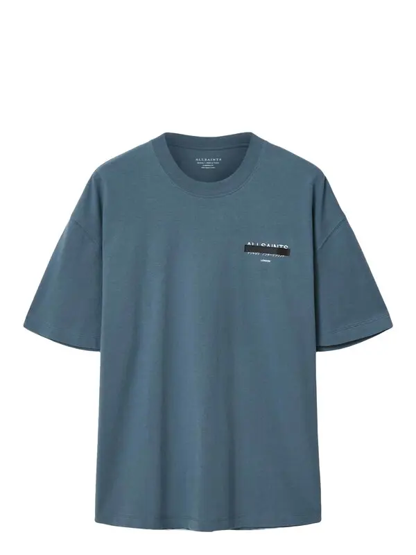 ALLSAINTS Organic Cotton Redact T-shirt - Blue
