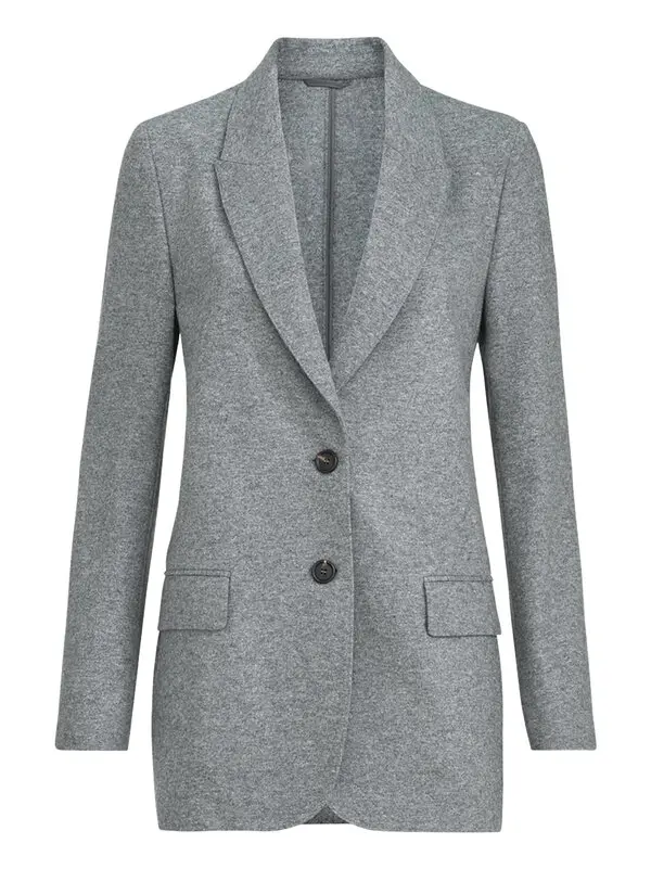 Brunello Cucinelli Cashmere Jersey Blazer - Grey