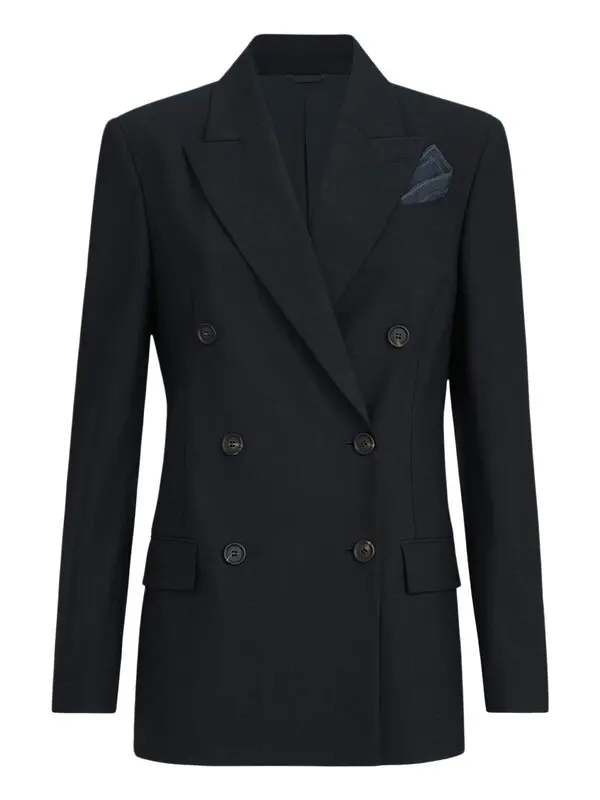 Brunello Cucinelli Tropical Luxury Wool Blazer - Black