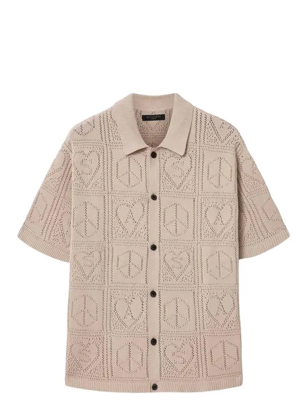 ALLSAINTS Organic Cotton Knitted Shirt - Beige