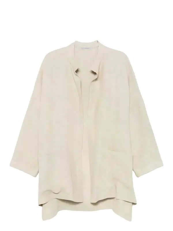 Alberta Ferretti Mandarin-collar Open-front Cardigan - Neutrals