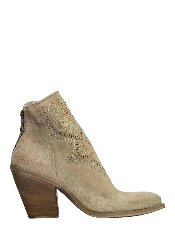 METISSE Suede Ankle Boots - Neutrals
