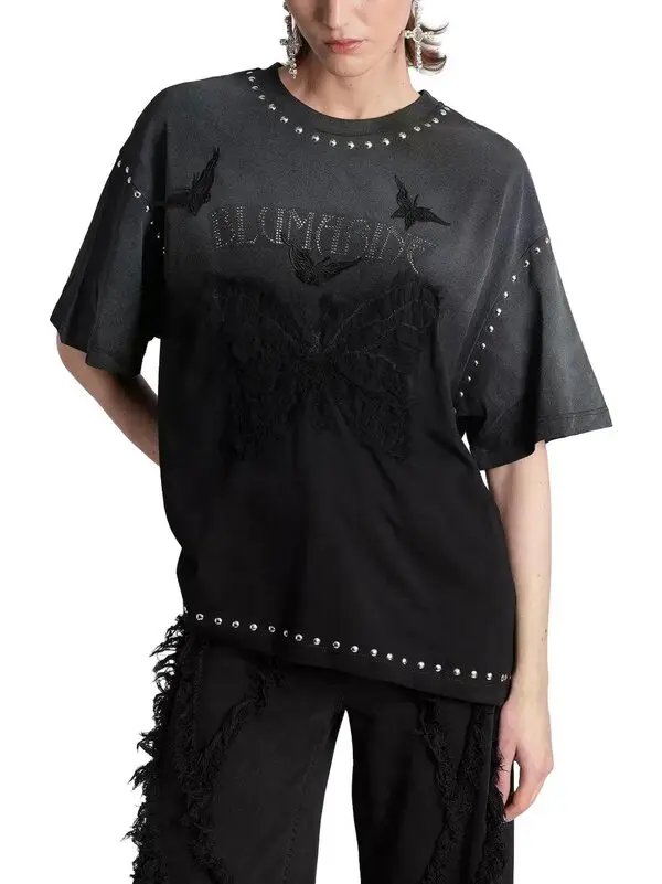 Blumarine Stud-embellished T-shirt - Black