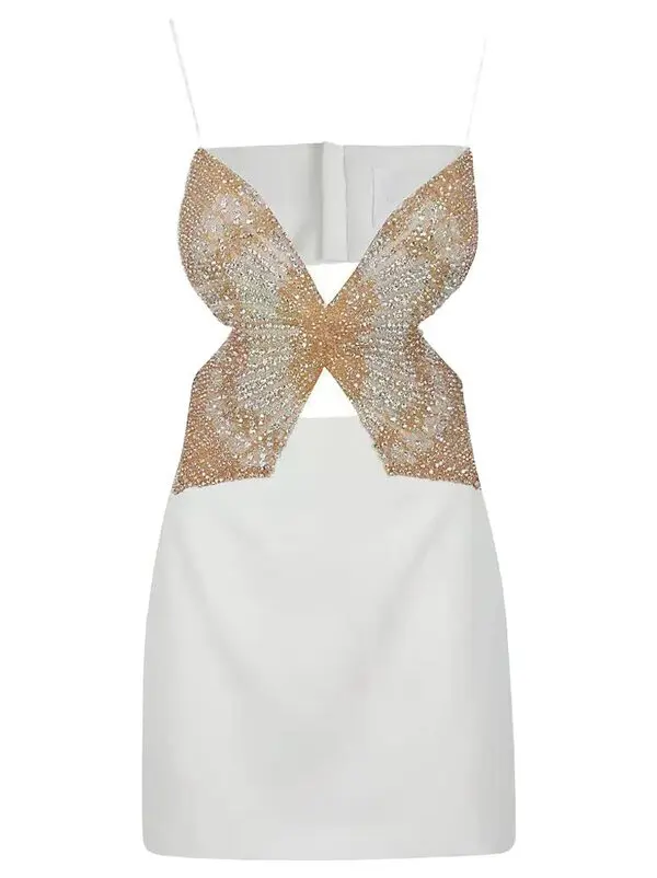 Costarellos Zilia Crystal-embellished Mini Dress - White