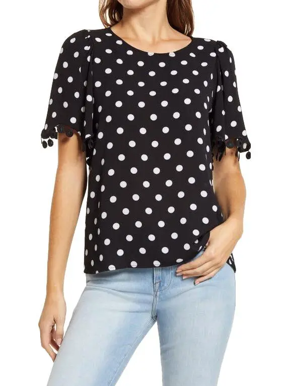 CECE DUPRAZ Dappled Dot Blouse - Rich Black