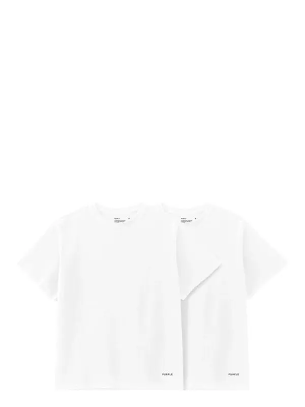 PURPLE BRAND P145cbwt824 2 Pack Jersey Short Sleeve Tee Shirt - White