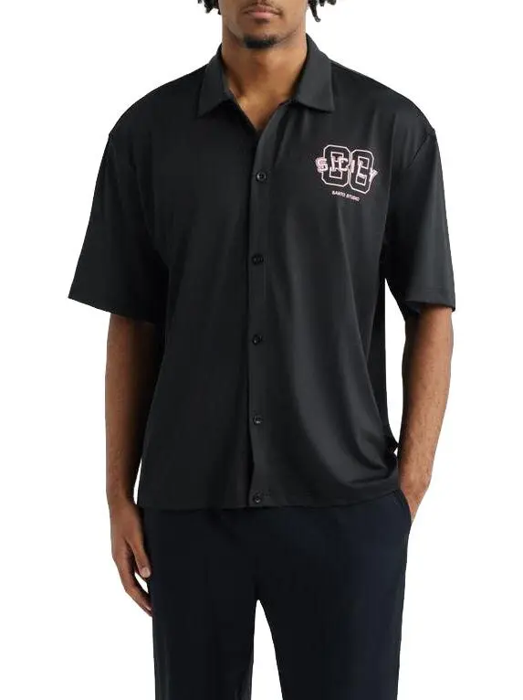 SANTO STUDIO Ryan Graphic Button-up Shirt - Black