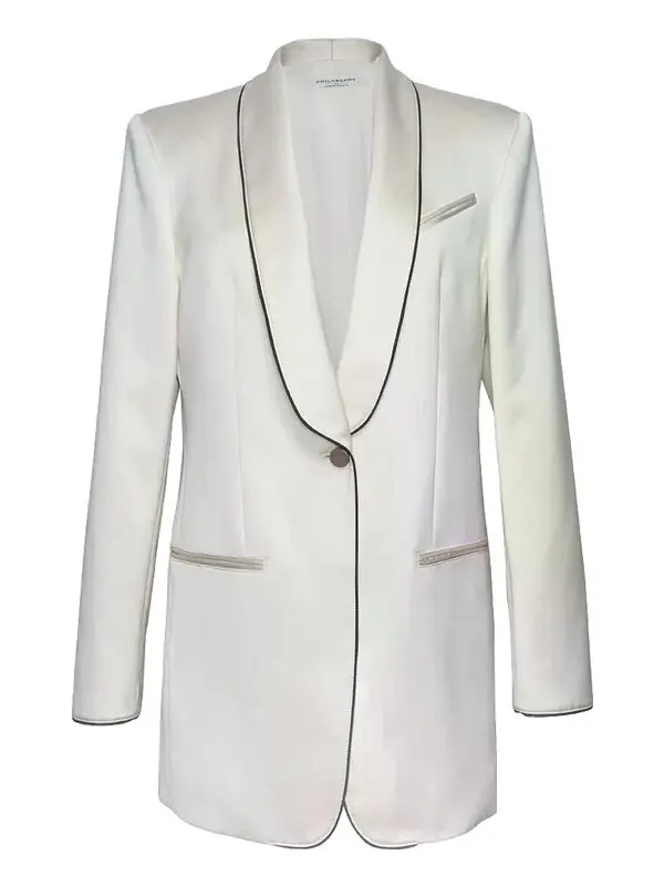 Philosophy Di Lorenzo Serafini Contrast-piping Blazer - White