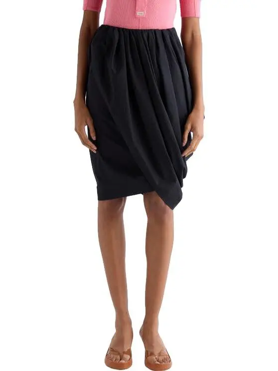 Chloé Draped Organic Cotton Poplin Skirt - Black