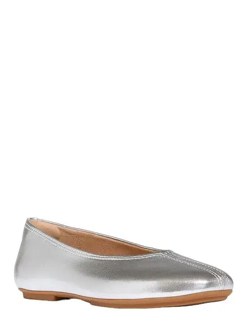 Fitflop Delicato High-cut Leather Ballet Flats - Silver