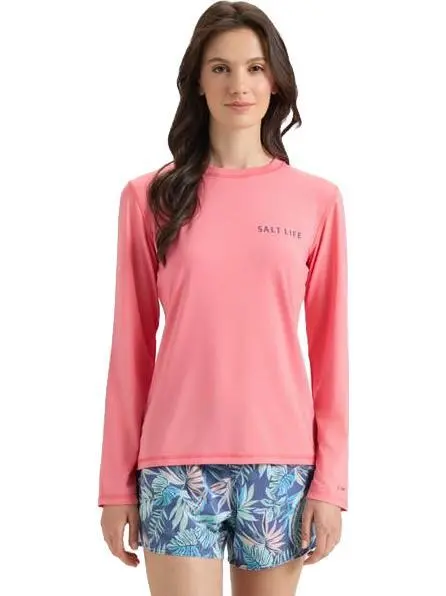 SALT LIFE Performance Long Sleeve Shirt - Coral Heather