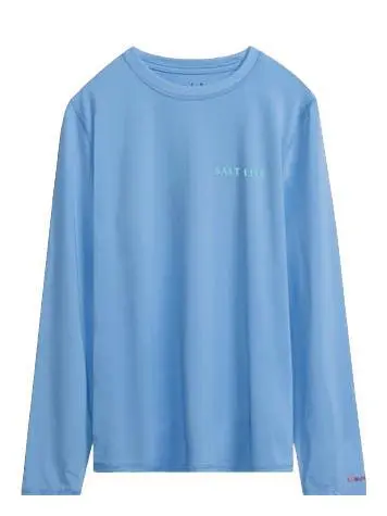 SALT LIFE Performance Long Sleeve Shirt - Harbor Blue Heather