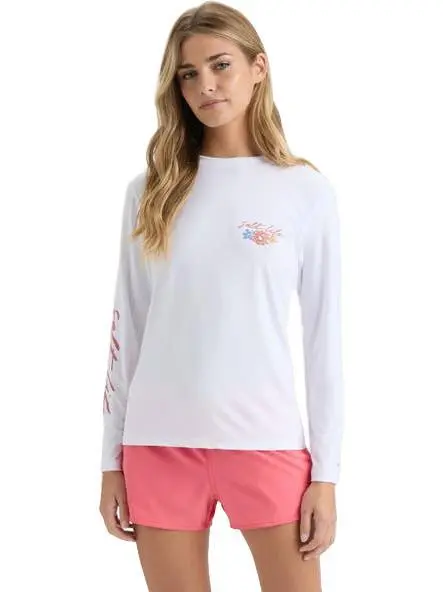 SALT LIFE Honu Long Sleeve Performance Shirt - White