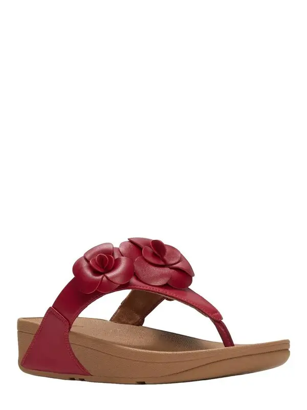 Fitflop Lulu Flower Toe-post Sandals - Burnt Berry