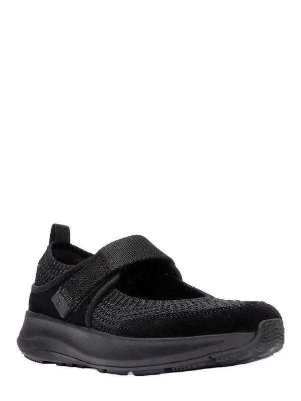 Fitflop F-mode Flow Knit Mary Janes - All Black