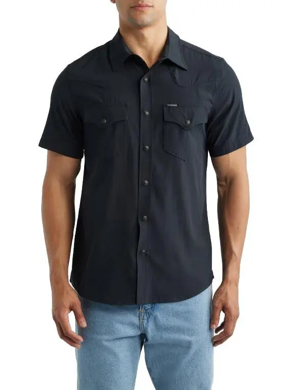 Tecovas Performance Western Short Sleeve Button-up Shirt - Black