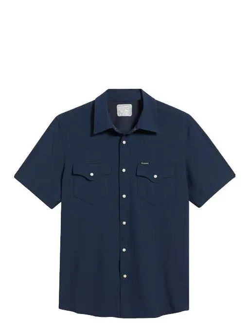 Tecovas Performance Western Short Sleeve Button-up Shirt - Navy